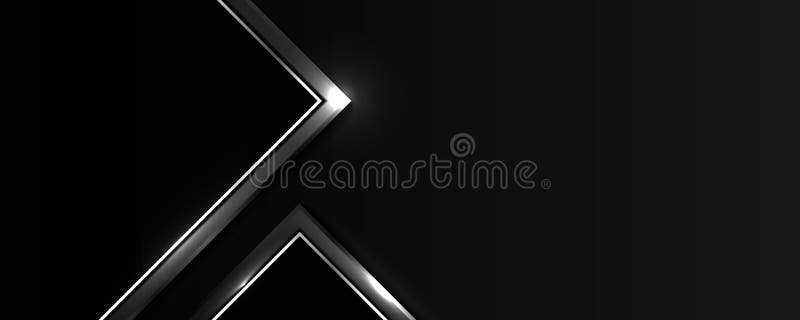 Abstract Black Technology Design Template with Silver Style Edge ...