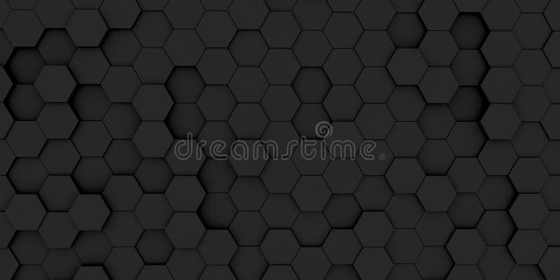 Abstract Black Texture, Pattern Background Hexagon. Stock Illustration ...