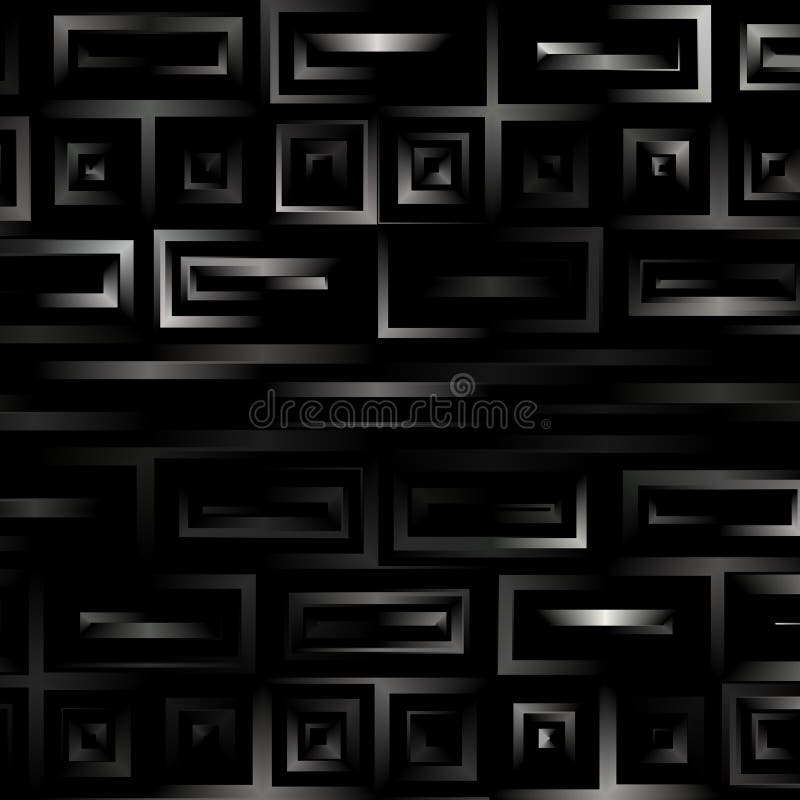 Abstract Black-themed 3D Background with Rectangles Stock Illustration ...