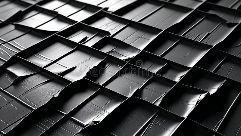 Abstract Black Tiles Forming a Wavy Surface with Intriguing Shadows ...