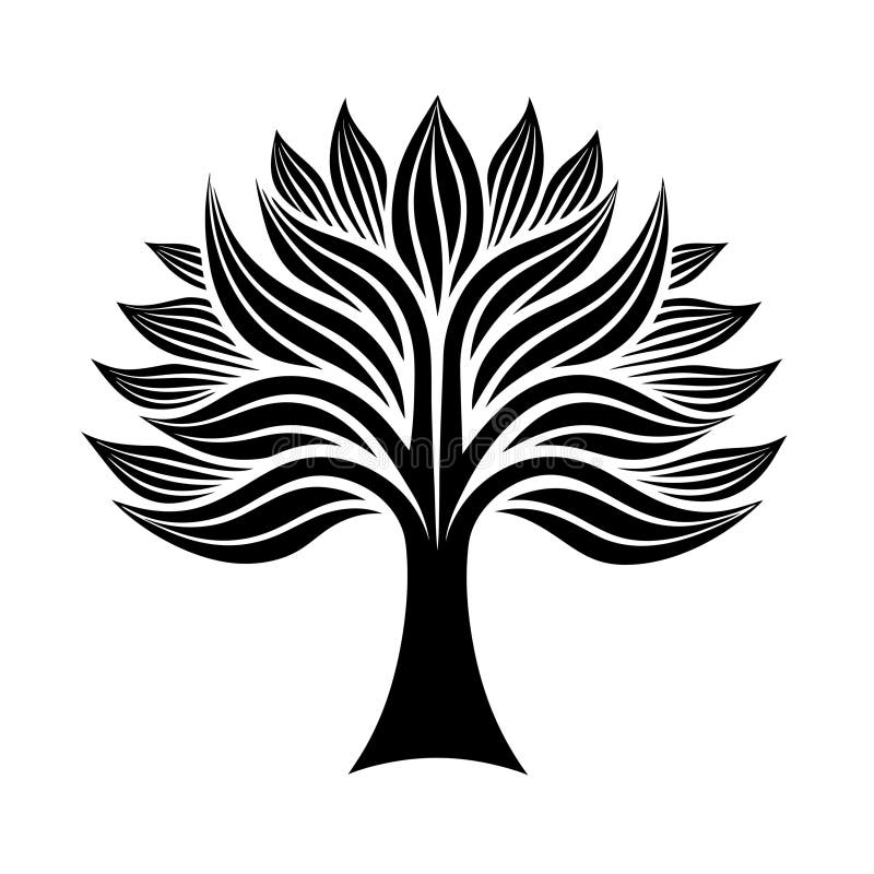 Abstract Black Tree Silhouette Vector Illustration, Nature, Tree of ...