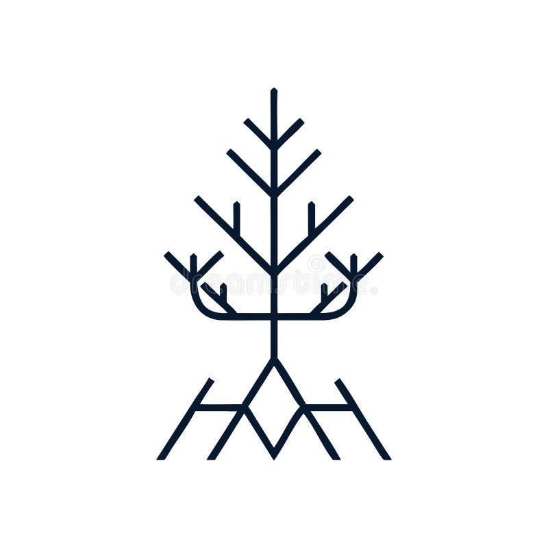 Abstract Black Tree in Triangle: a Graphic Design Element for Symbolism ...