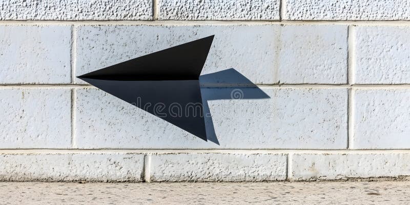 Abstract Black Triangle Shadow on White Brick Wall Background Modern ...