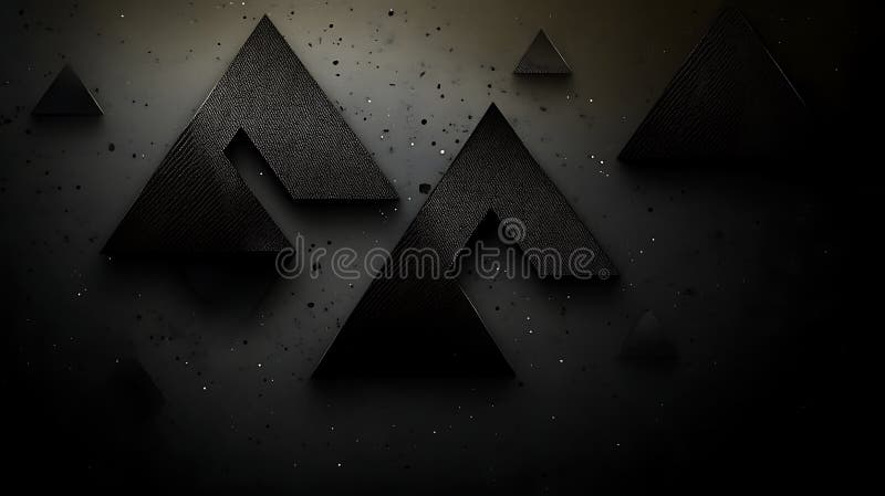Abstract Black Triangles Scattered Background Design Stock Illustration ...