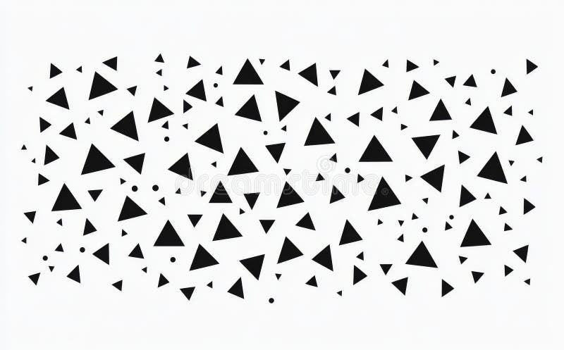 Abstract Black Triangles Scattered on a White Background Represent a ...