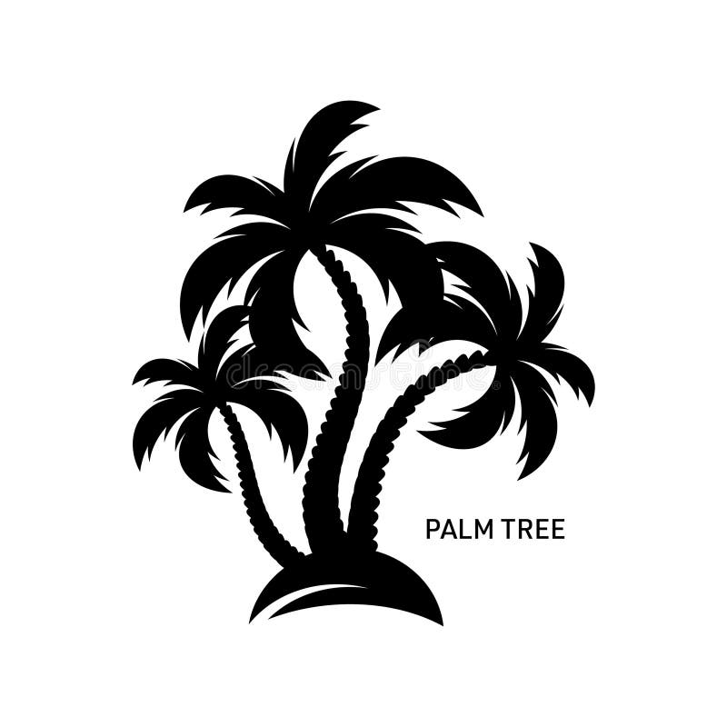 Abstract Black Vector Palm Tree Icon Isolated Stock Vector ...