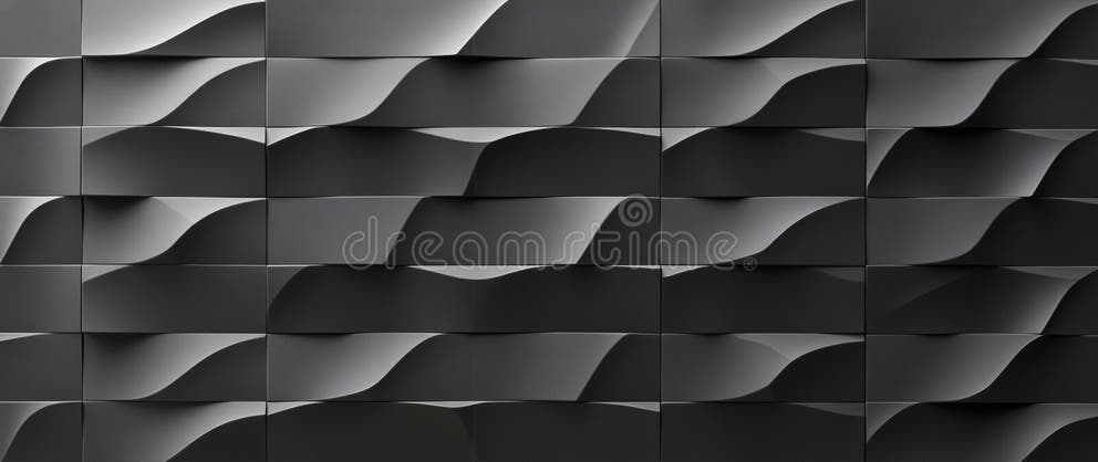 Abstract Black Wall with Geometric Wave Pattern Stock Image - Image of ...