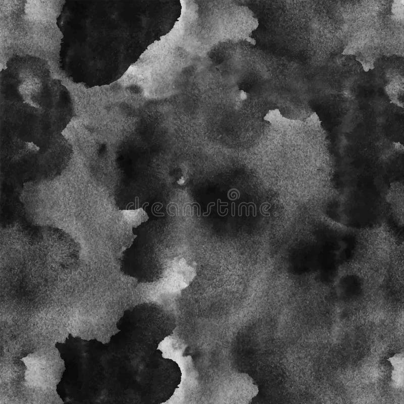 Abstract Black Watercolor on White Background Stock Illustration ...