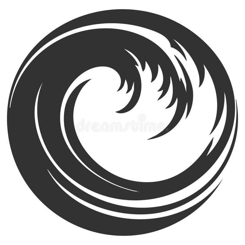 Abstract Black Wave Icon in a Circular Design. Stock Illustration ...