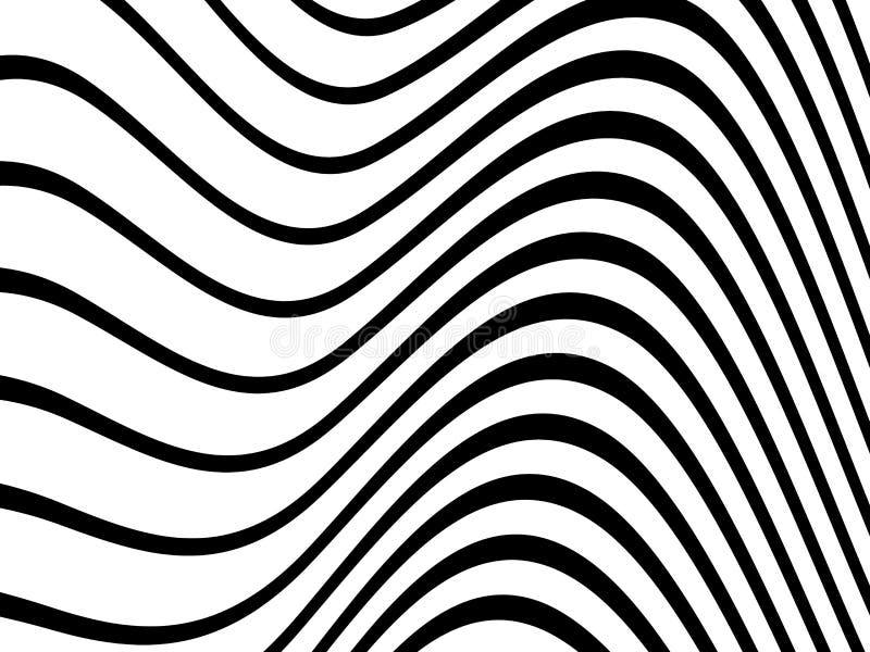Abstract Black Wave Lines Background. Art Linear Vector Illustration ...