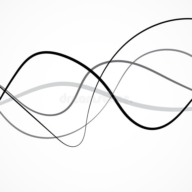 Abstract Black Wave of Lines, Curved Stripes Stock Vector ...