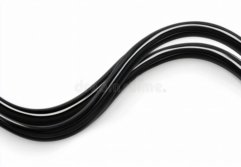 Abstract Black Wave Lines 3D Render, Swirling High Quality Image Stock ...