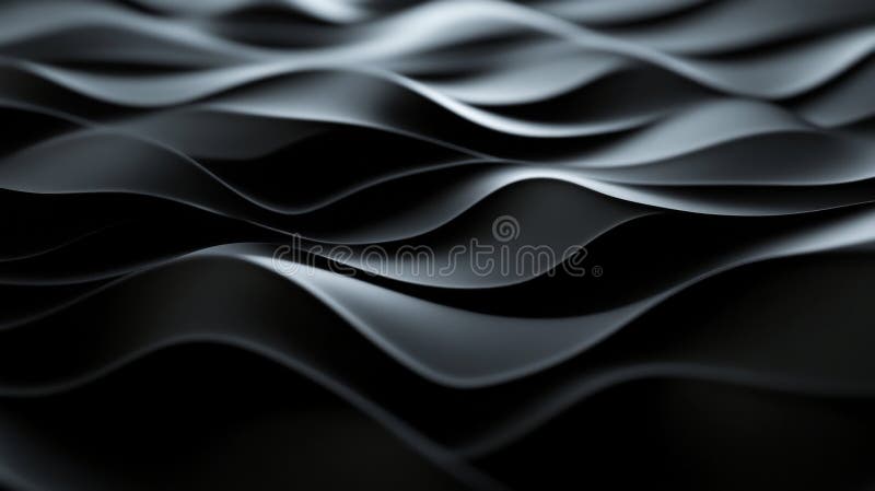 Abstract Black Wave Pattern with Flowing Curves, Minimalist Design ...