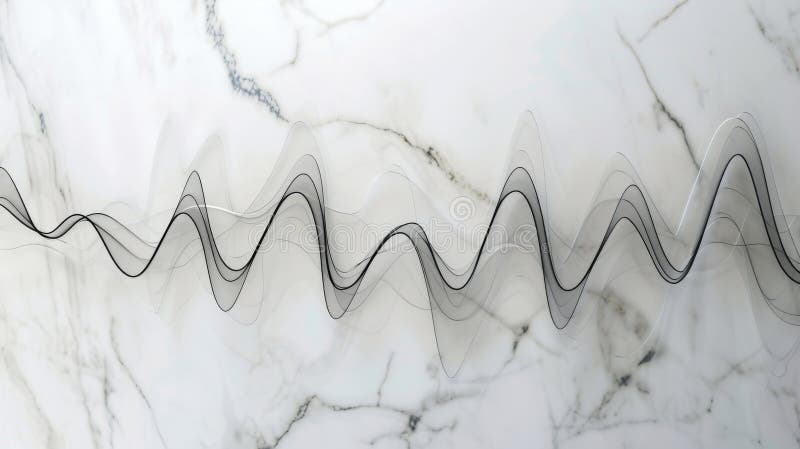 Abstract Black Wave Pattern on a Marble Background Stock Photo - Image of elegance, simplicity ...