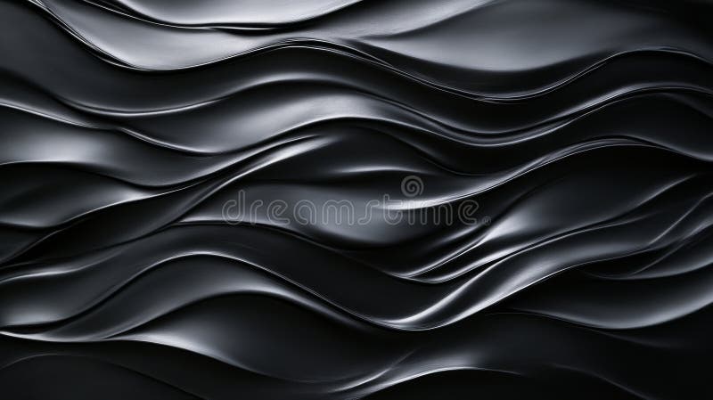 Abstract Black Wave Pattern with Metallic Sheen Stock Image - Image of ...