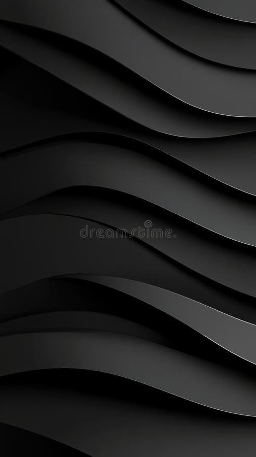 Abstract Black Wave Pattern - Minimalist Design with Soft Curves and ...
