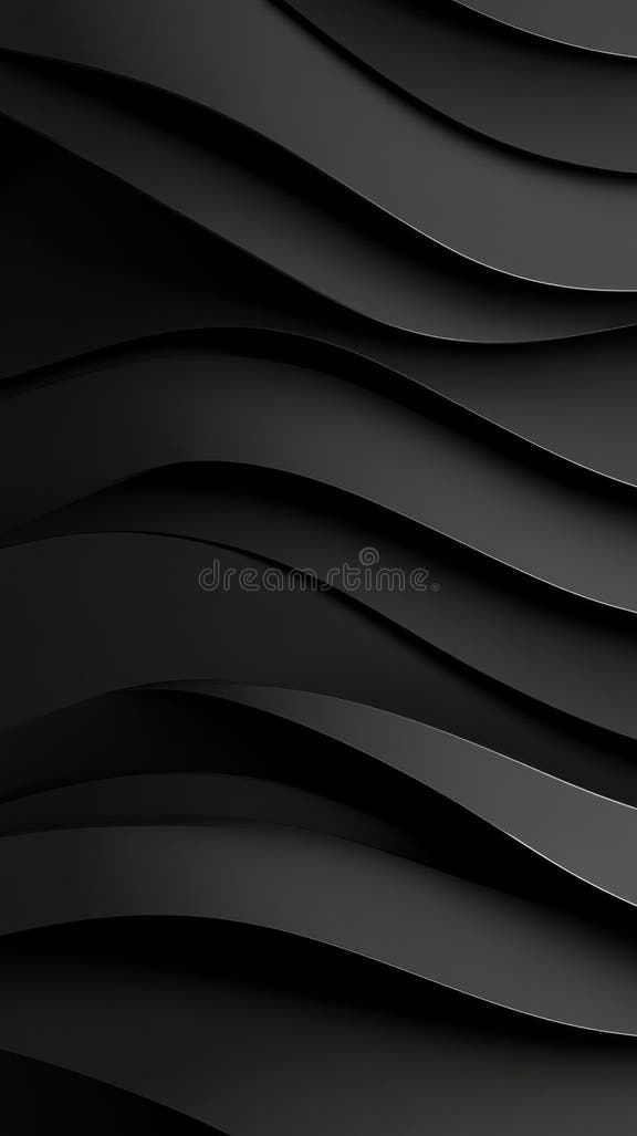 Abstract Black Wave Pattern - Minimalist Design with Soft Curves and ...