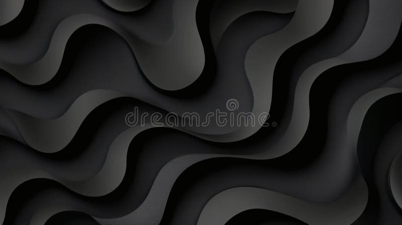 Abstract Black Wave Pattern with Shadow and Depth for Modern Design ...