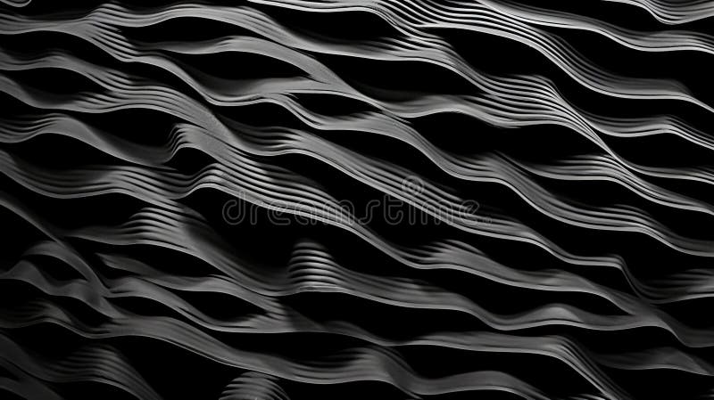 Abstract Black Wave Pattern Texture Background with Flowing Curves for ...