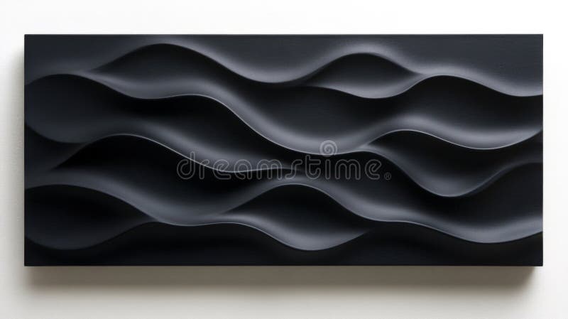 Abstract Black Wave Pattern Wall Panel Stock Illustration ...