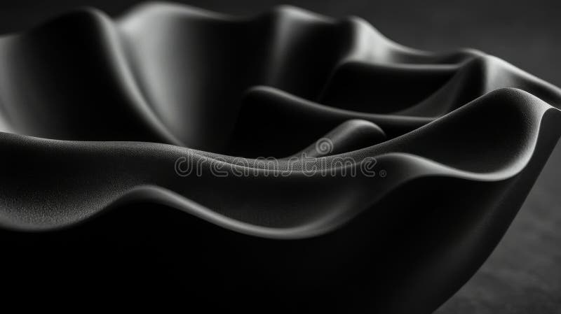Abstract Black Wave Shaped Bowl Design Stock Illustration ...