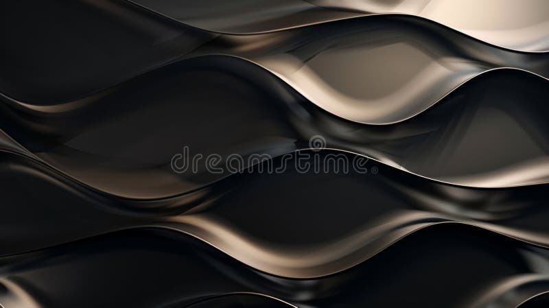 Abstract Black Waves Background with Smooth Texture Stock Illustration ...