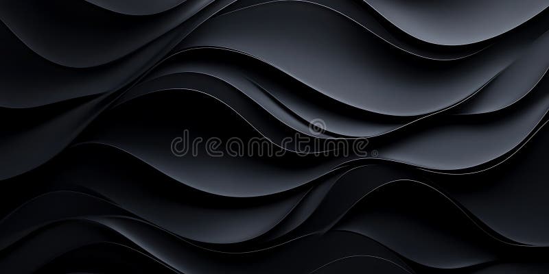 Abstract Black Waves: Dark Texture Background Image Stock Illustration ...
