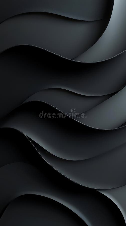 Abstract Black Waves Flowing in the Dark, a Visual Journey of Shadows ...