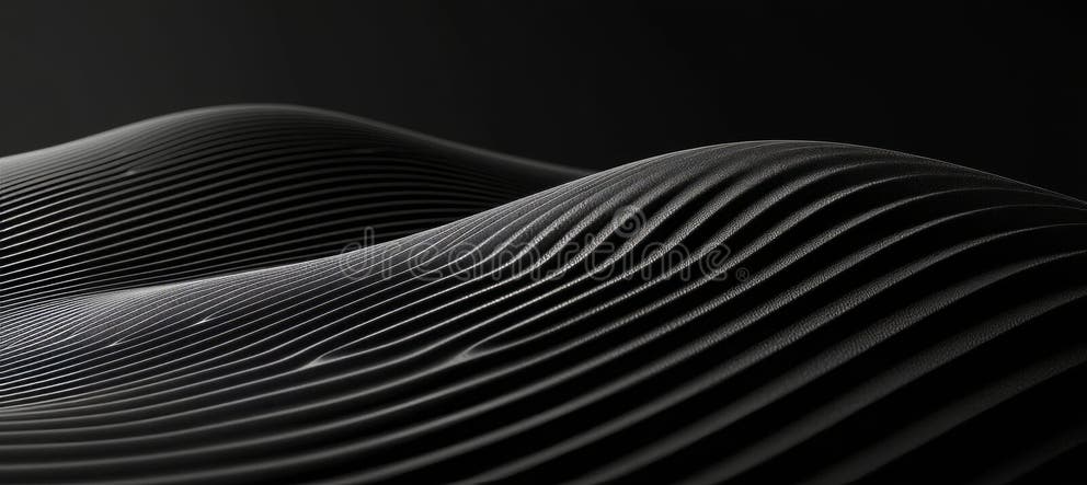 Abstract Black Waves Lines Convergence Creates Depth and Dimension for ...