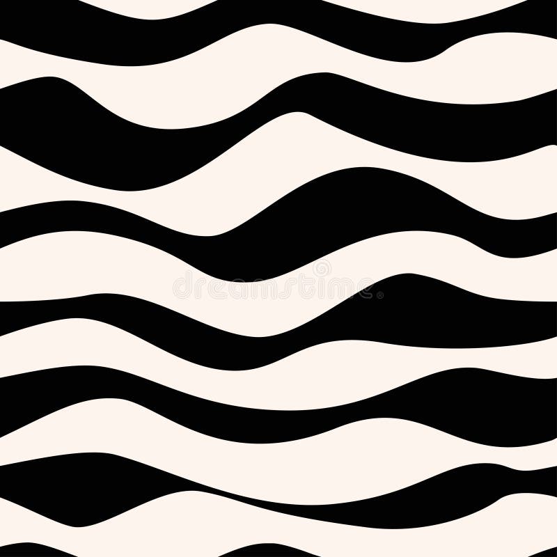 Abstract Black Waves Seamless Pattern. Vector Background. Stock Vector ...