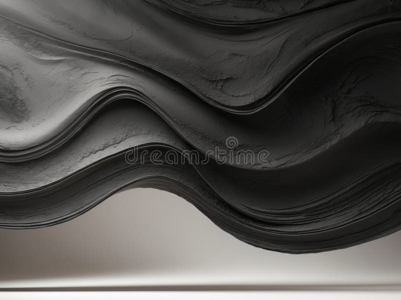 Abstract Black Waves. a Study in Texture and Form, Creating a ...