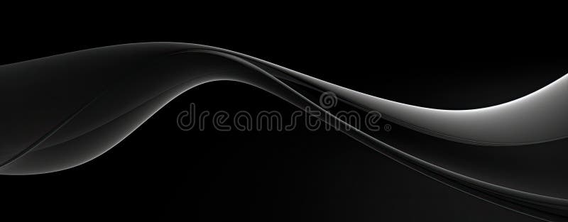 Abstract Black Waves with Subtle Gradient Background. Stock ...