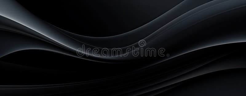 Abstract Black Waves with Subtle Gradient Background. Stock ...