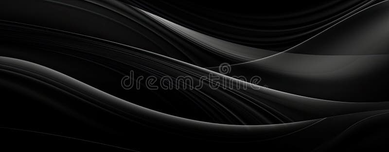 Abstract Black Waves with Subtle Gradient Background. Stock ...