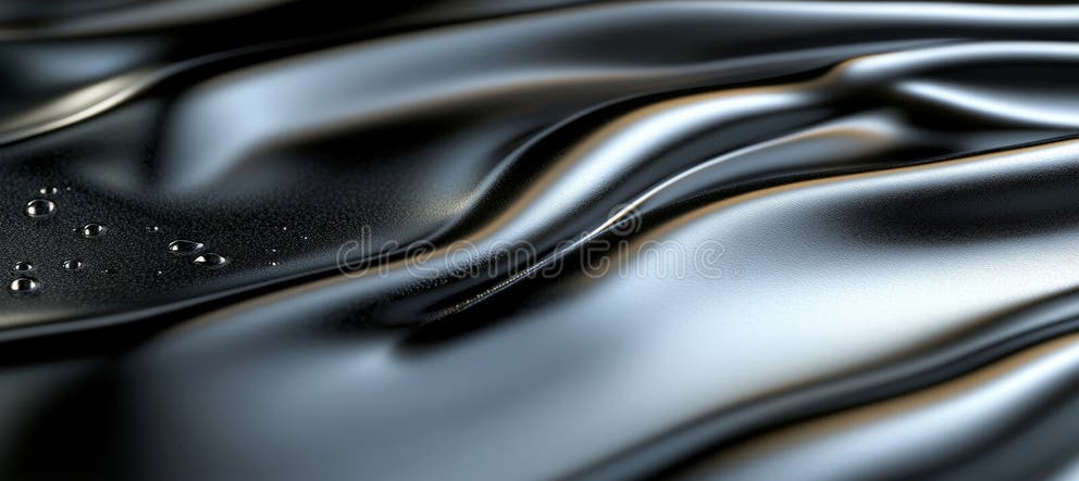 Abstract Black Waves Texture. Elegant Smooth Soft Flowing Shape ...