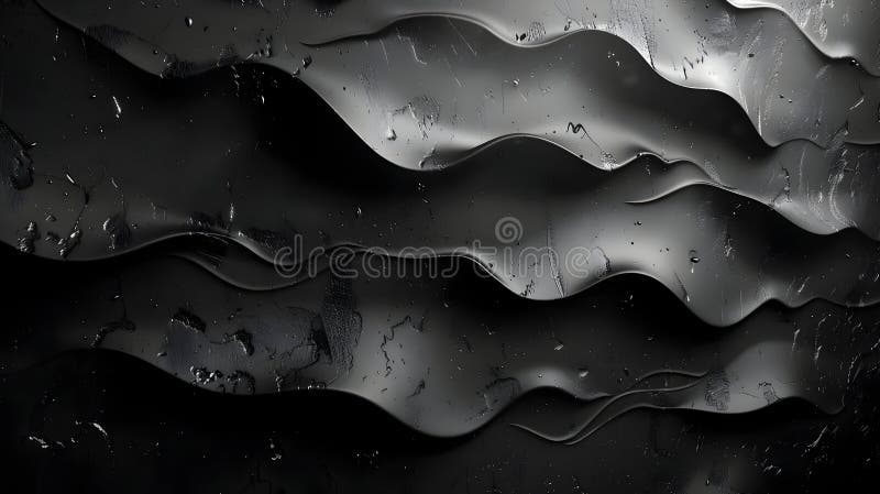 Abstract Black Wavy Background - 3D Rendered Texture Stock Illustration ...