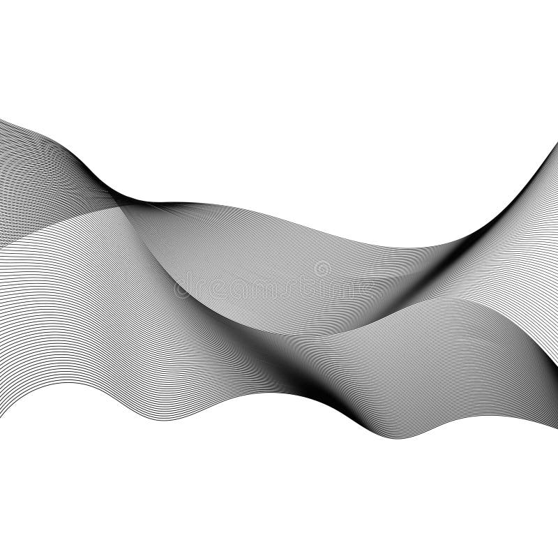 Abstract Black Wavy Lines Sound Forming, Fluid Motion Optical Illusion ...
