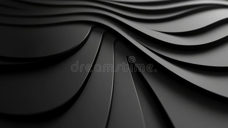 Abstract Black Wavy Pattern with Depth and Dimension Stock Illustration ...
