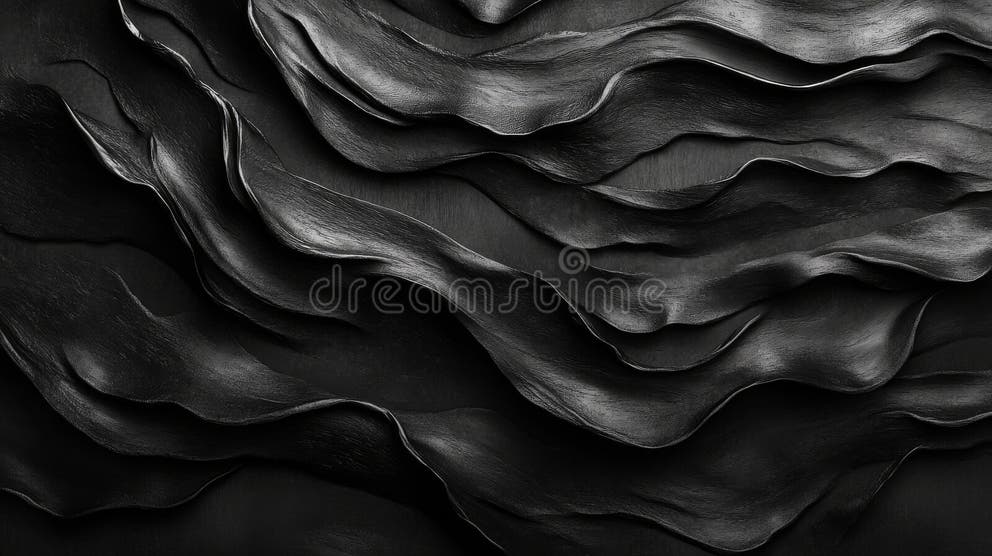 Abstract Black Wavy Pattern with Depth and Texture Stock Illustration ...