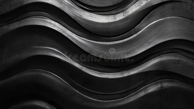 Abstract Black Wavy Pattern with Textured Surface Stock Illustration ...