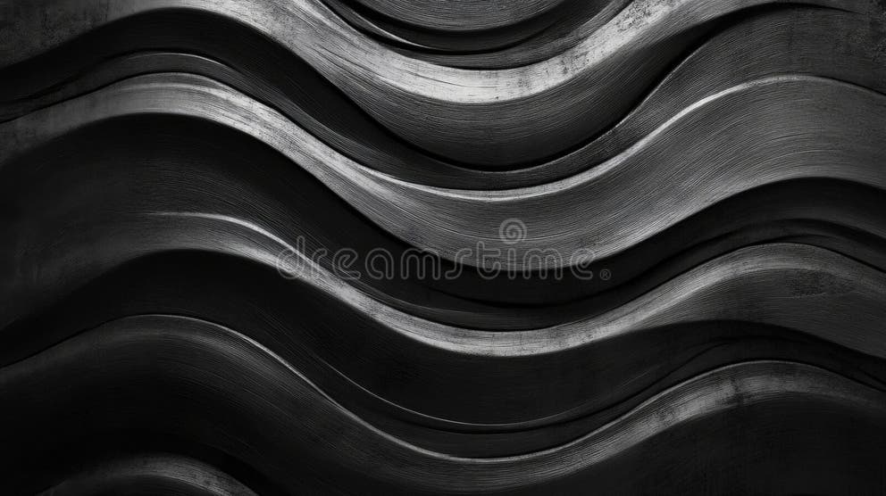 Abstract Black Wavy Pattern with Textured Surface Stock Illustration ...
