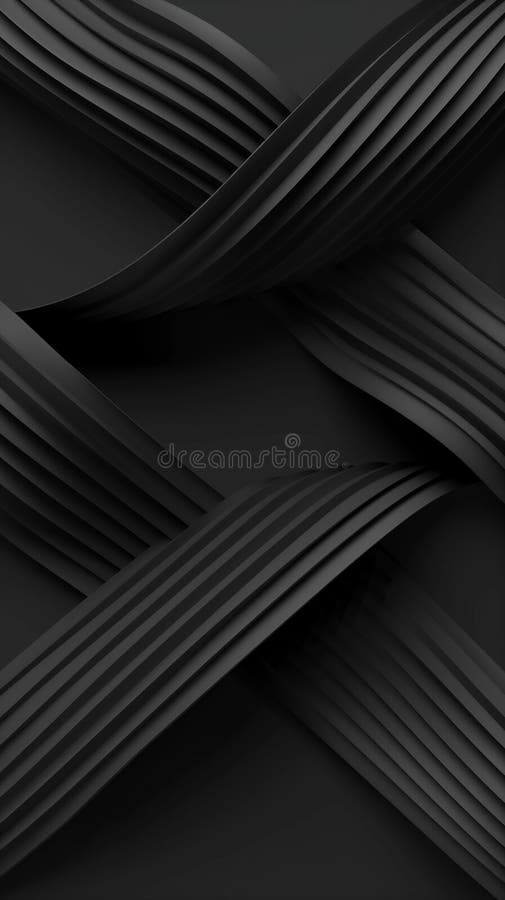 Abstract Black Wavy Surface Wallpaper Stock Illustration - Illustration ...