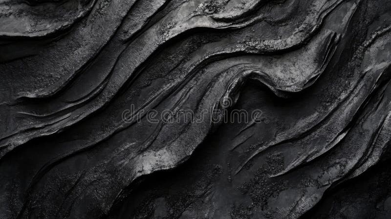 Abstract Black Wavy Texture with Depth and Dimension Stock Illustration ...