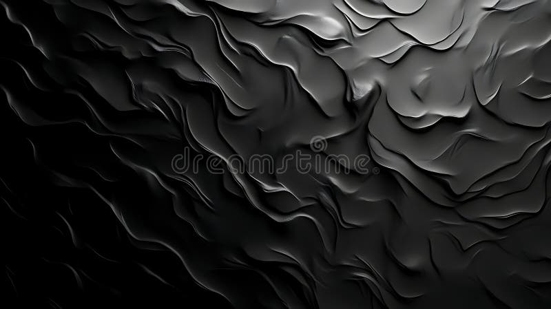 Abstract Black Wavy Textured Surface Design Stock Illustration ...