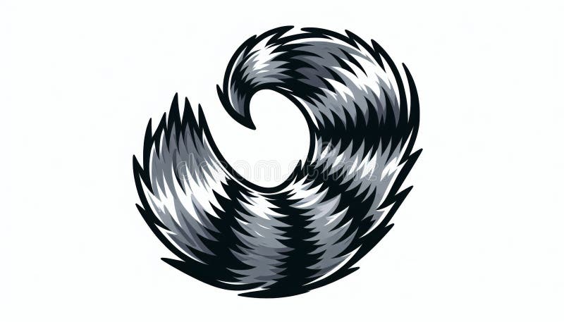 Abstract Black and White Animal Tail Swirl Design Stock Illustration ...