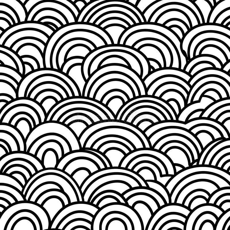 Abstract Black and White Arc Pattern Seamless Design for Textile ...
