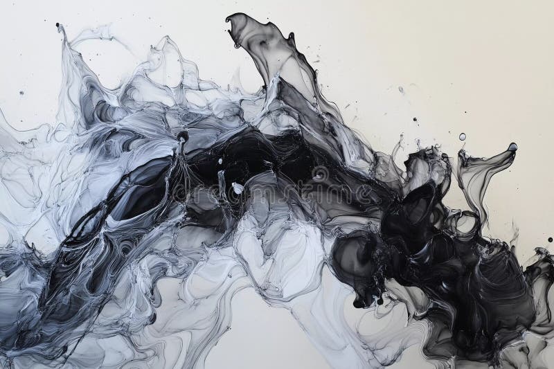 Abstract Black and White Art Formation Displayed on a Gallery Wall in a ...
