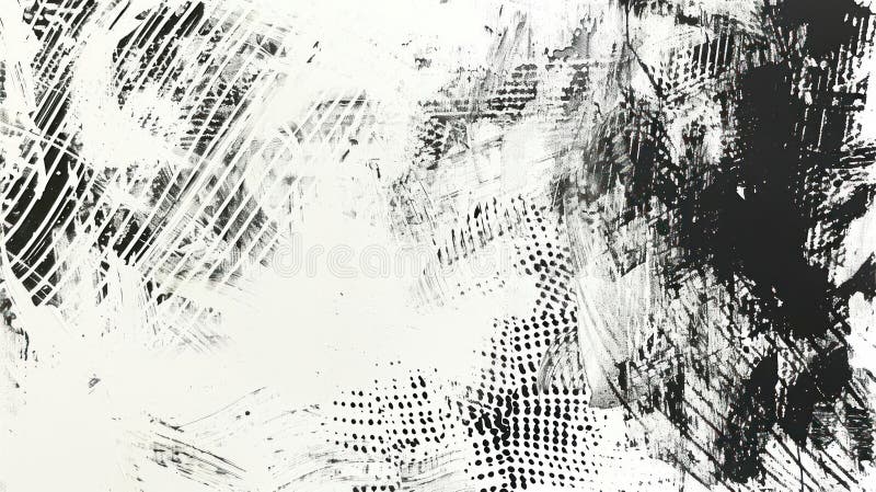 Abstract Black and White Artwork Featuring Dynamic Textures and ...