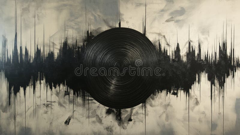 Abstract Black and White Artwork Representing Sound Waves and Rhythm ...