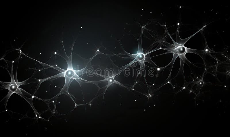 Abstract Black and White Background with Neurons. Stock Image - Image ...